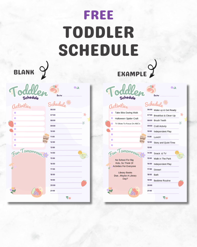 Free Toddler Schedule - Plan For Success HQ