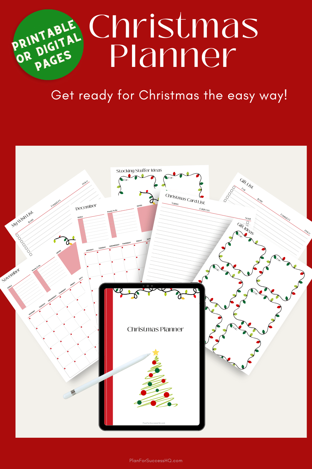 Christmas Planner - Plan for Success HQ
